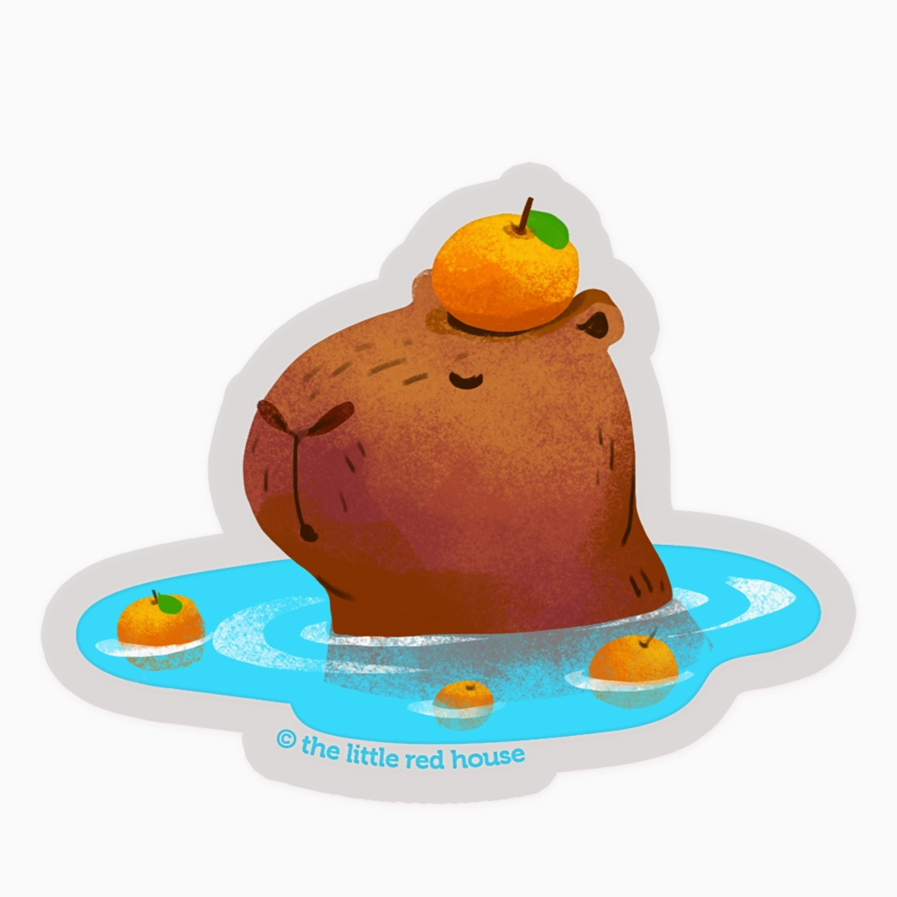 Onsen Capybara Clear Sticker | Oh Shiny! Balloons & Party, Pasadena
