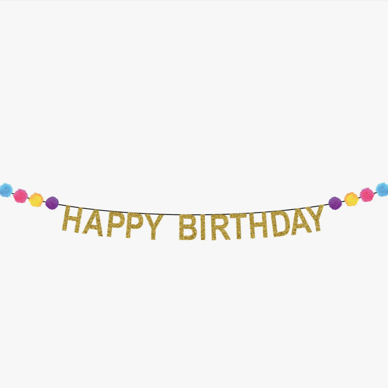 Pom Pom Happy Birthday Banner | Oh Shiny! Balloons & Party, Pasadena