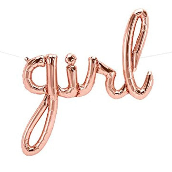 GIRL Script Letter Balloon – Oh Shiny!