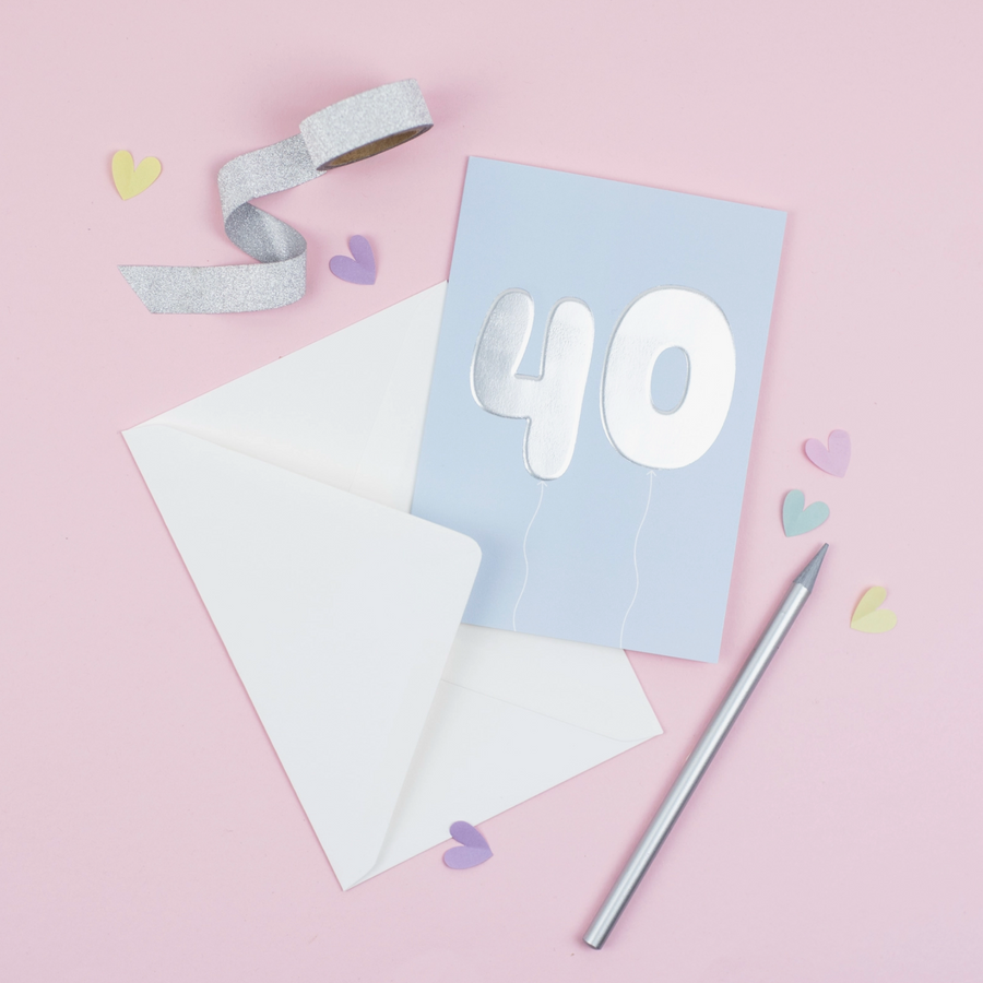 40th Birthday Balloon Card | Oh Shiny! Balloons & Party, Pasadena