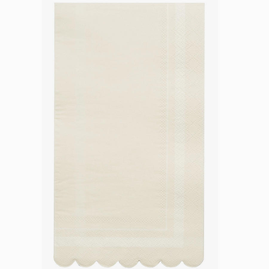 Cream Scalloped Edge Dinner Napkins | Oh Shiny! Balloons & Party, Pasadena