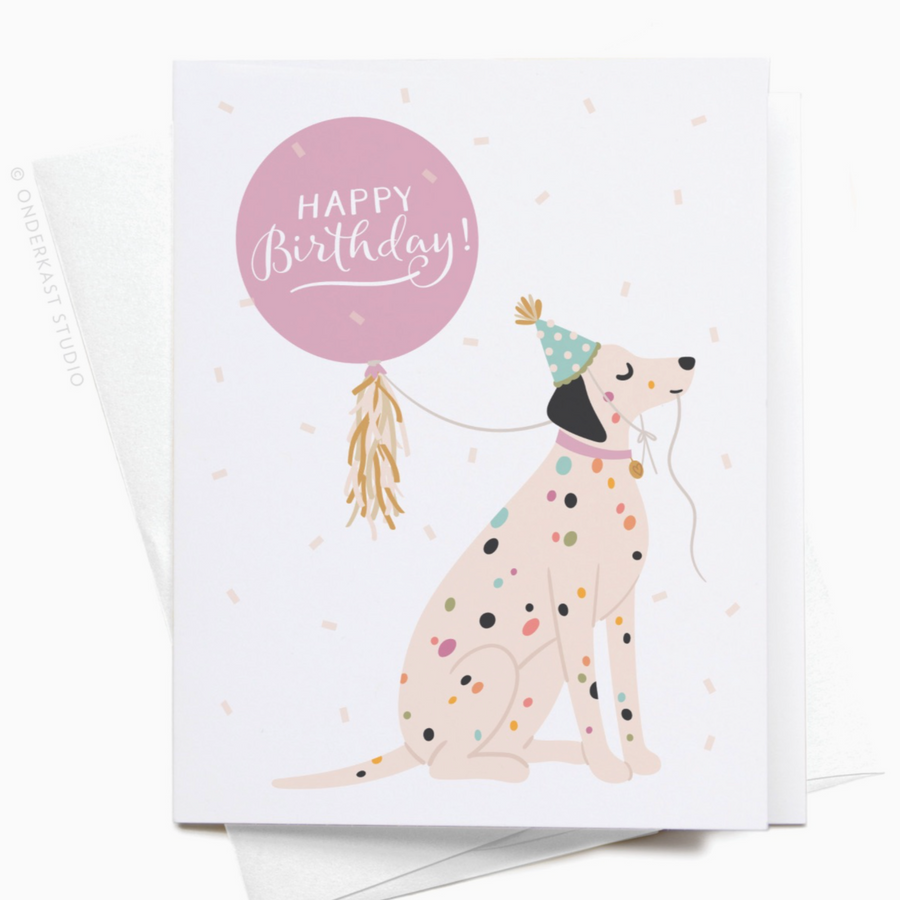 Dalmatian and Balloon Birthday Card | Oh Shiny! Balloons & Party, Pasadena