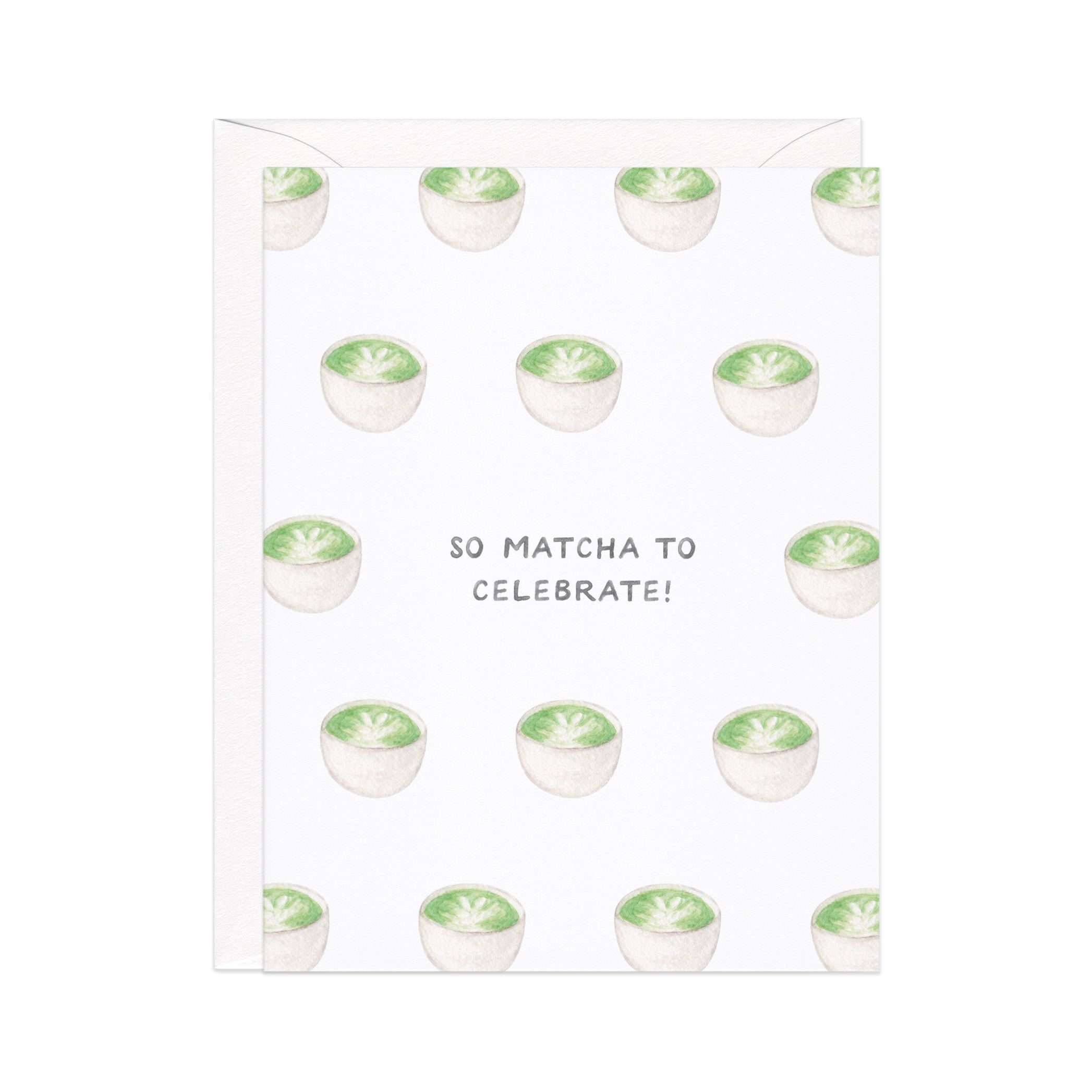 Matcha Tea Celebration Congrats Card | Oh Shiny! Balloons & Party, Pasadena