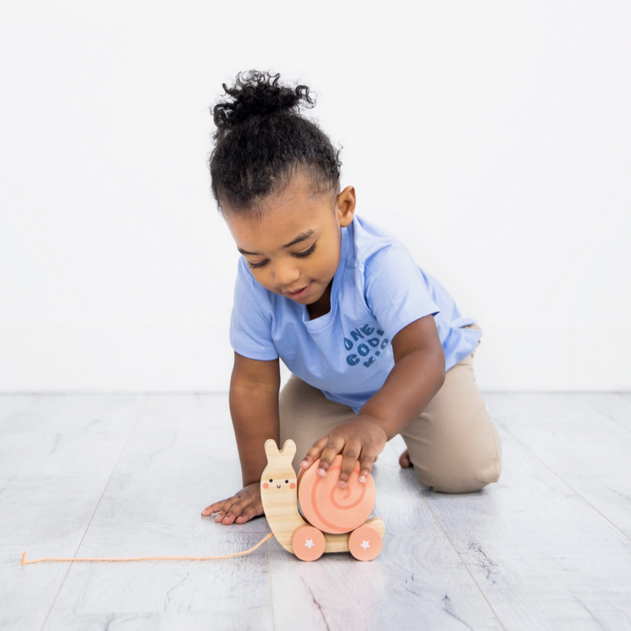 Wooden Snail Pull Toy | Oh Shiny! Balloons & Party, Pasadena