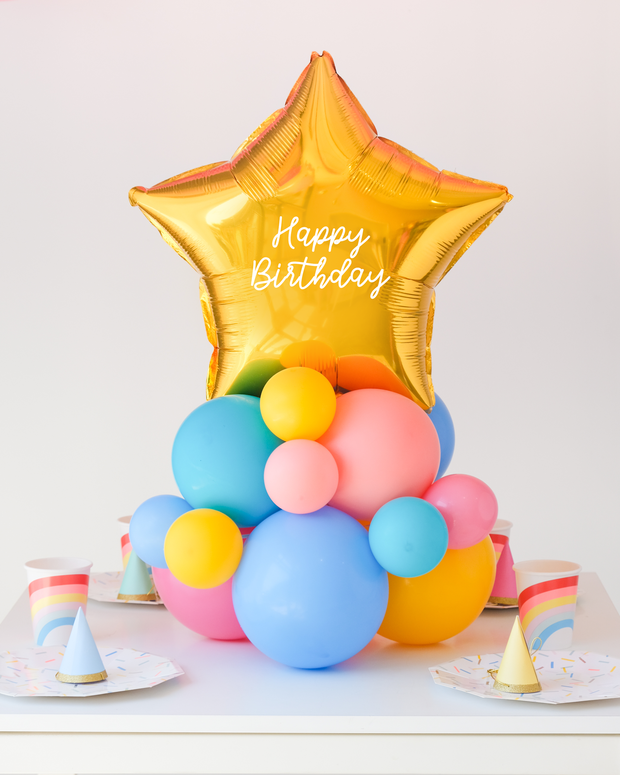 Rainbow Funfetti Balloon Centerpiece – Oh Shiny!