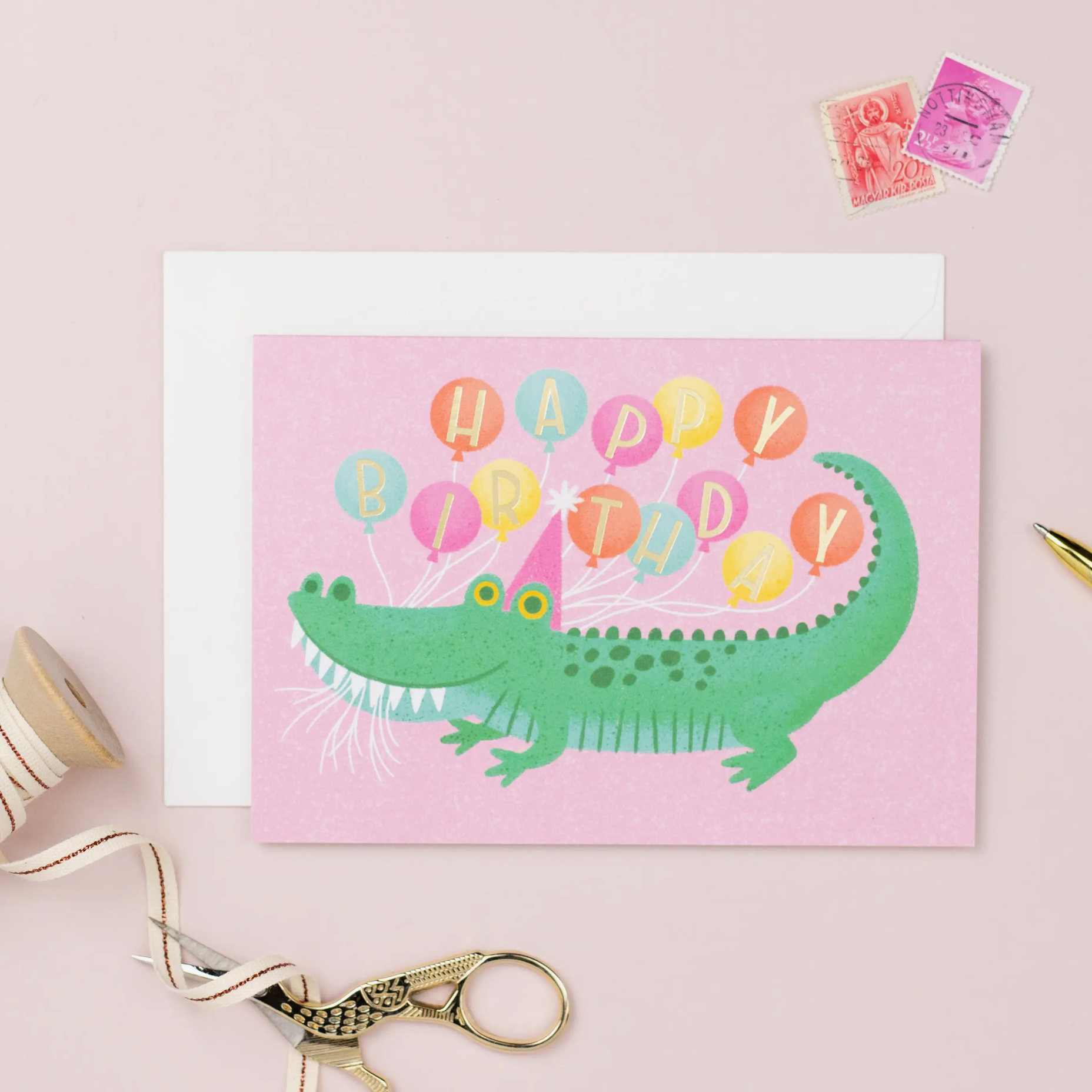 Alligator Birthday Card | Oh Shiny! Balloons & Party, Pasadena