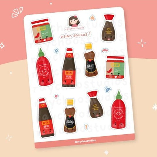 Asian Sauces Sticker Sheet | Oh Shiny! Pasadena LA