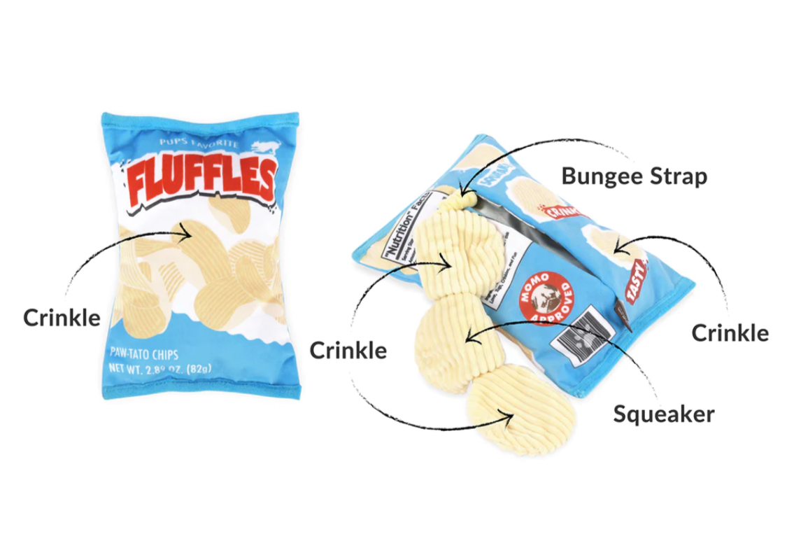 Fluffles Chips Dog Toy | Oh Shiny! Balloons & Party, Pasadena