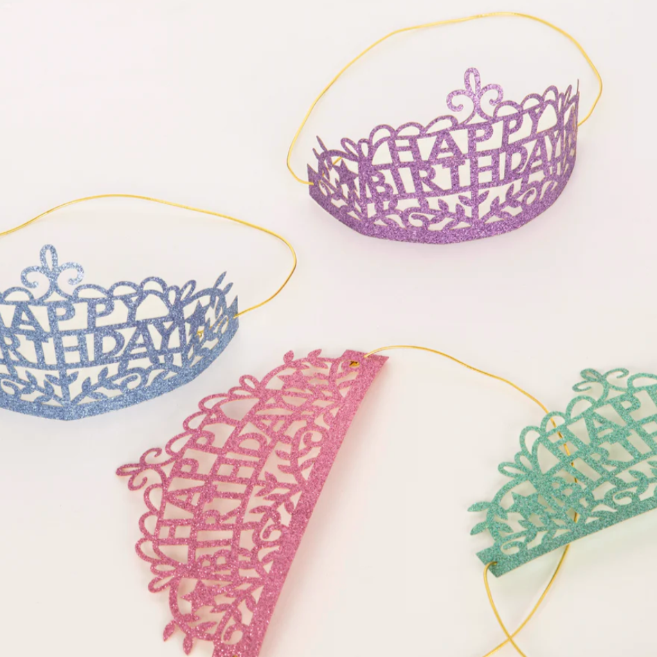 Happy Birthday Glitter Paper Tiaras | Oh Shiny! Balloons & Party, Pasadena