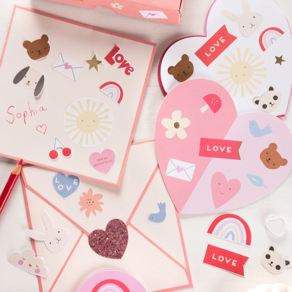 Heart Concertina Valentine Cards & Stickers (Set of 12) | Oh Shiny ...