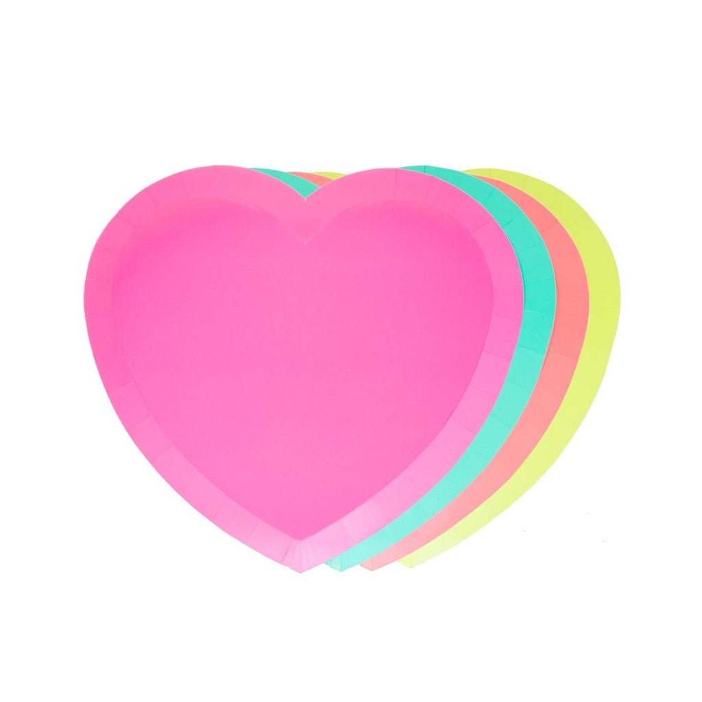 I Heart Neon Party Plates | Oh Shiny! Balloons & Party, Pasadena