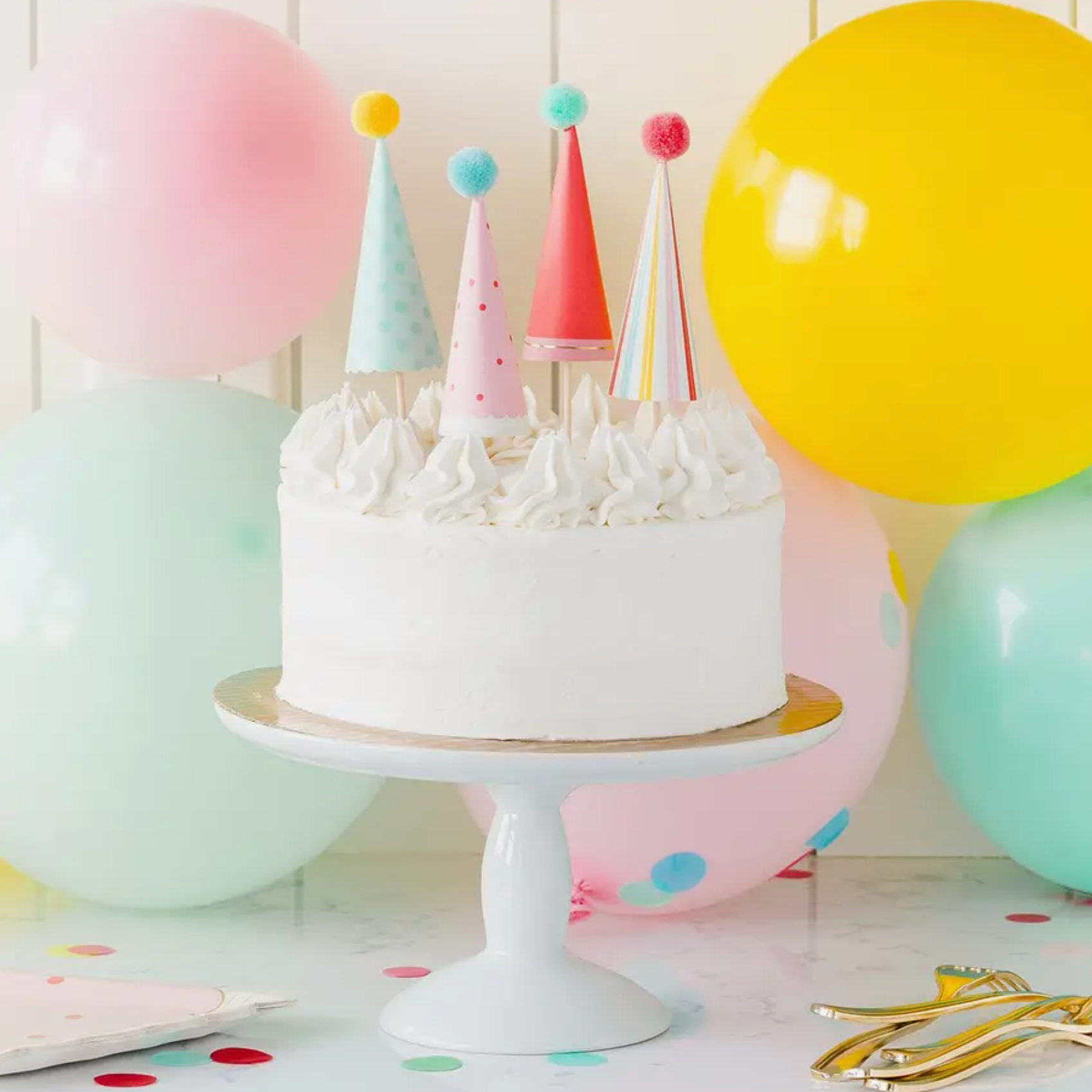 Mini Party Hat Cake Toppers | Oh Shiny! Balloons & Party, Pasadena