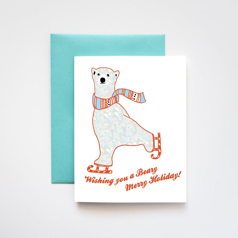 Polar Bear Beary Merry Xmas Card | Oh Shiny! Balloons & Party, Pasadena