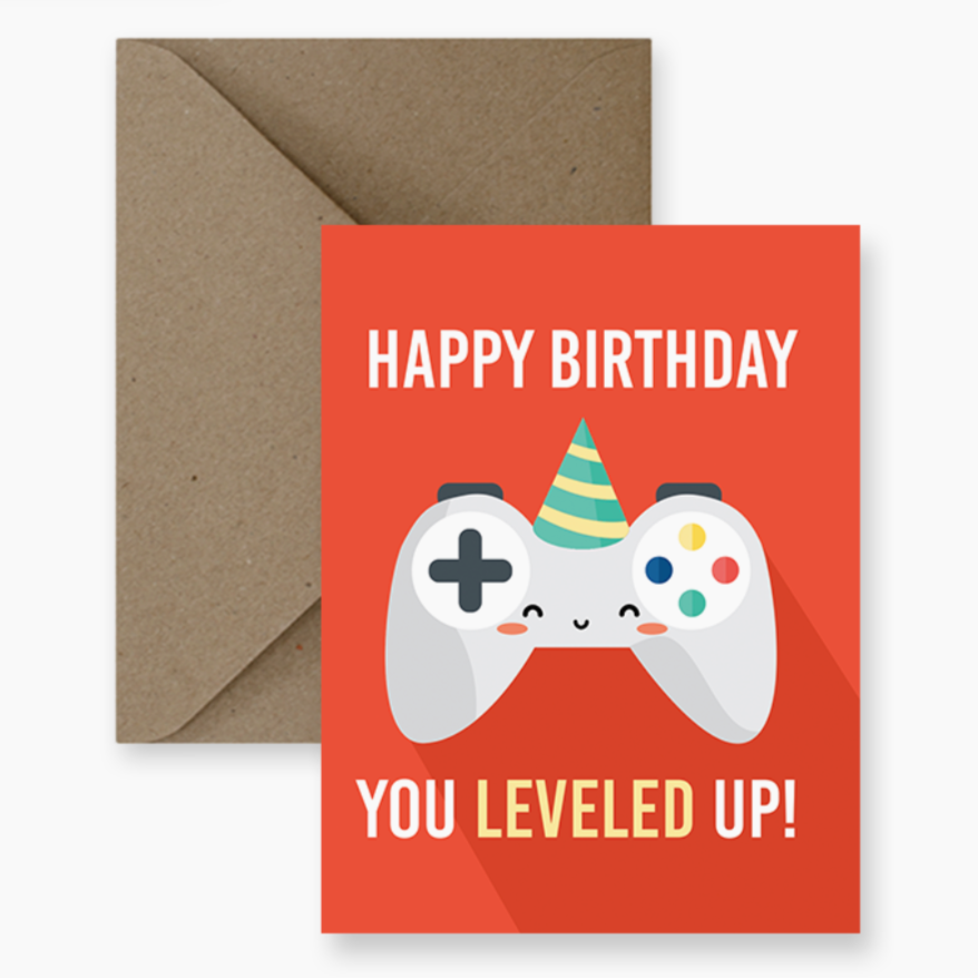 Happy Birthday You Leveled Up! Card | Oh Shiny! Balloons & Party, Pasadena